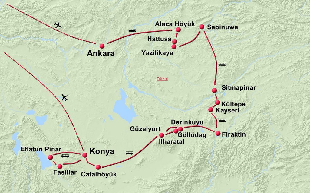 Das alte Anatolien und das Reich der Hethiter mit Ḫattuša